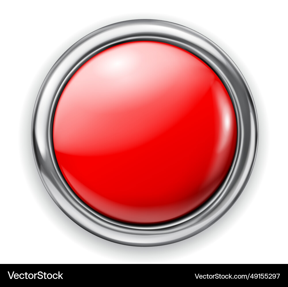 Big button with metallic border Royalty Free Vector Image