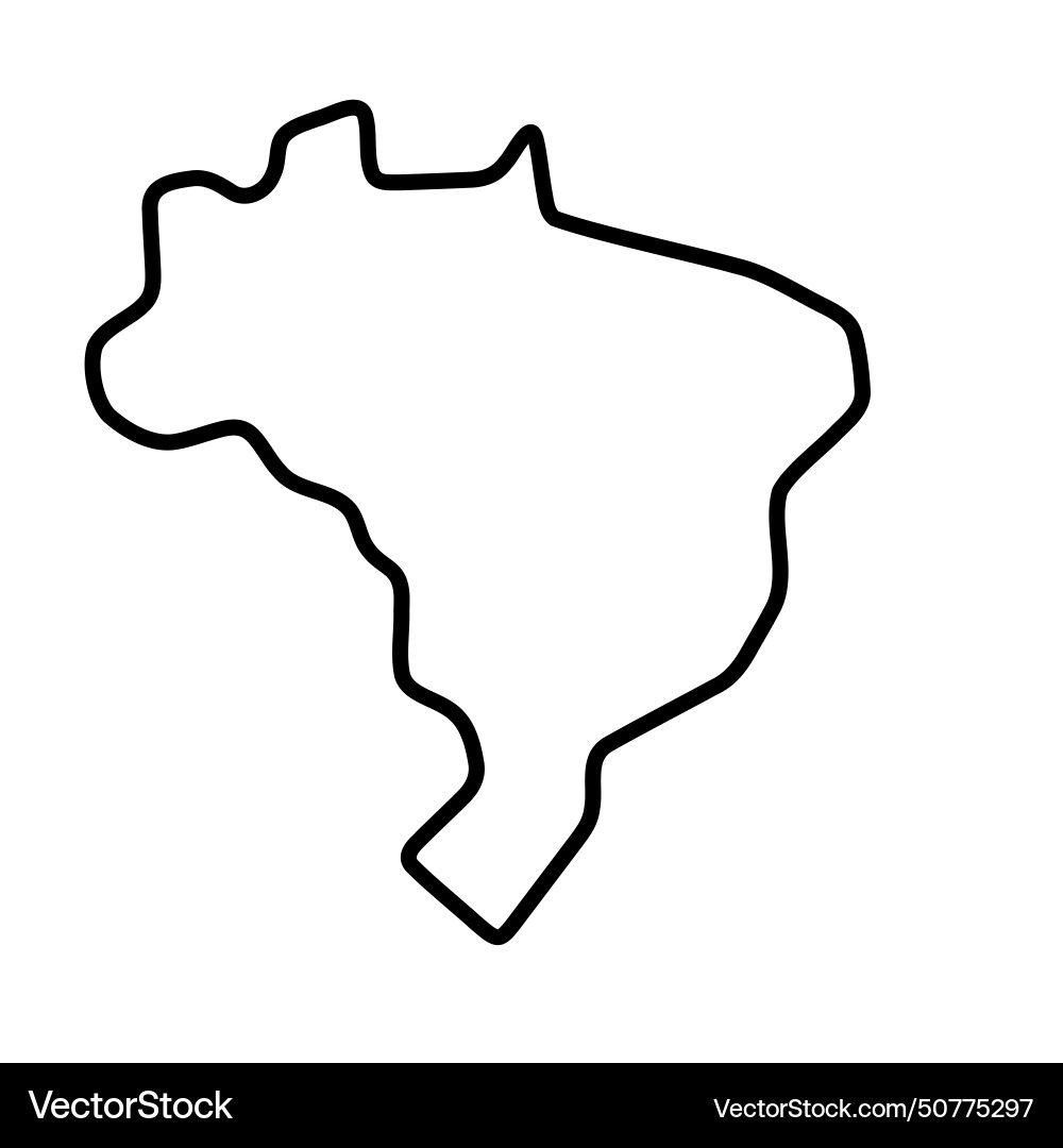 Brazil simplified outline map Royalty Free Vector Image