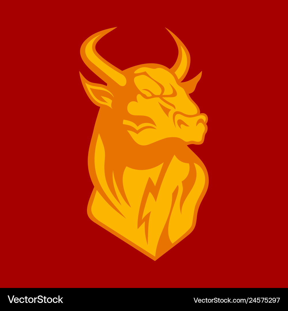 Bull head logo Royalty Free Vector Image - VectorStock