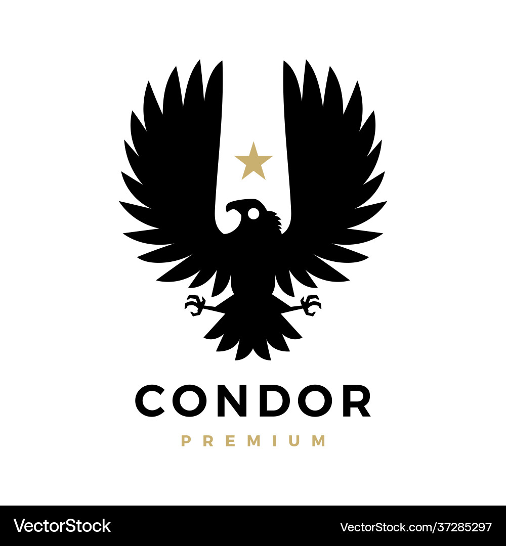 Condor bird logo icon Royalty Free Vector Image