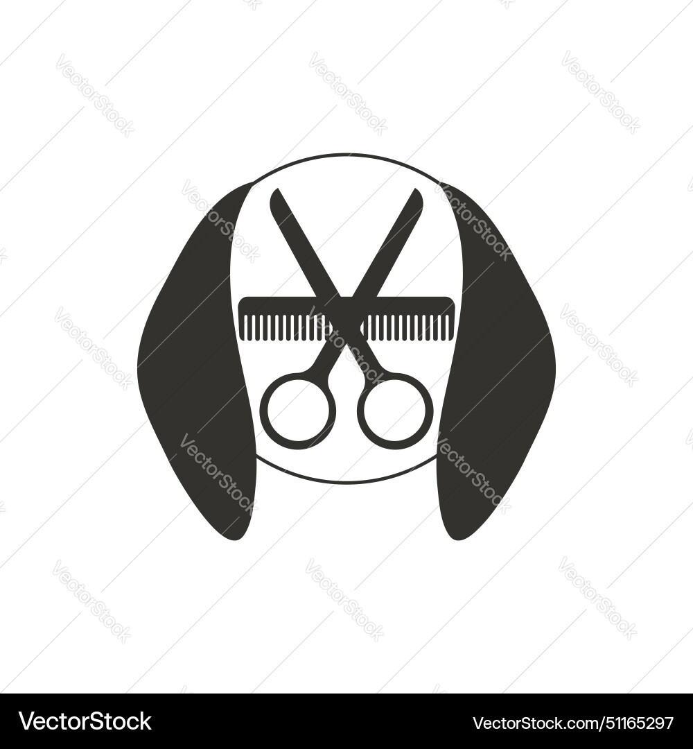 Dog grooming logo design template Royalty Free Vector Image
