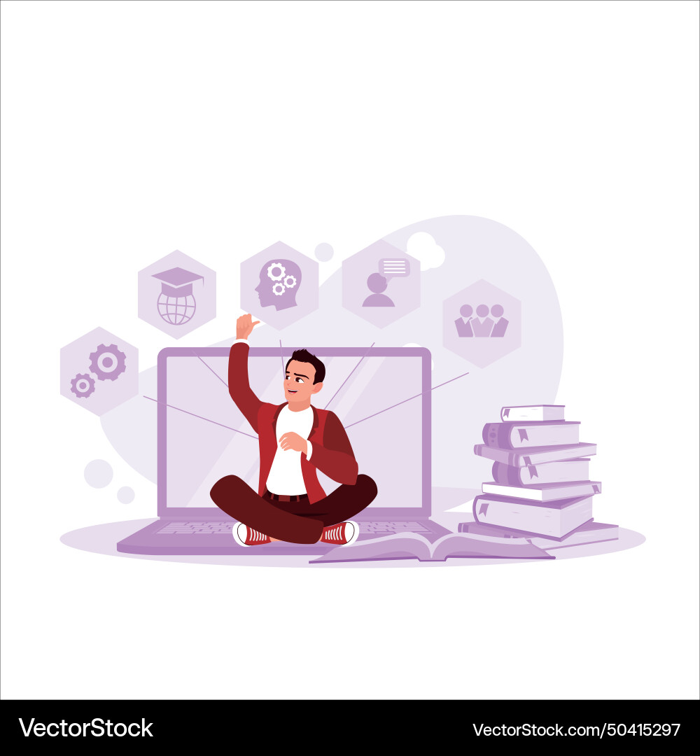 Education uses digital concept of e-learning Vector Image