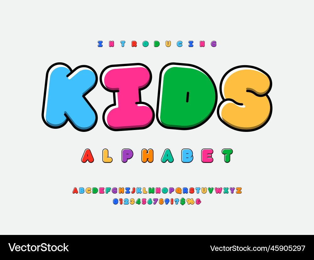 Kids font Royalty Free Vector Image - VectorStock