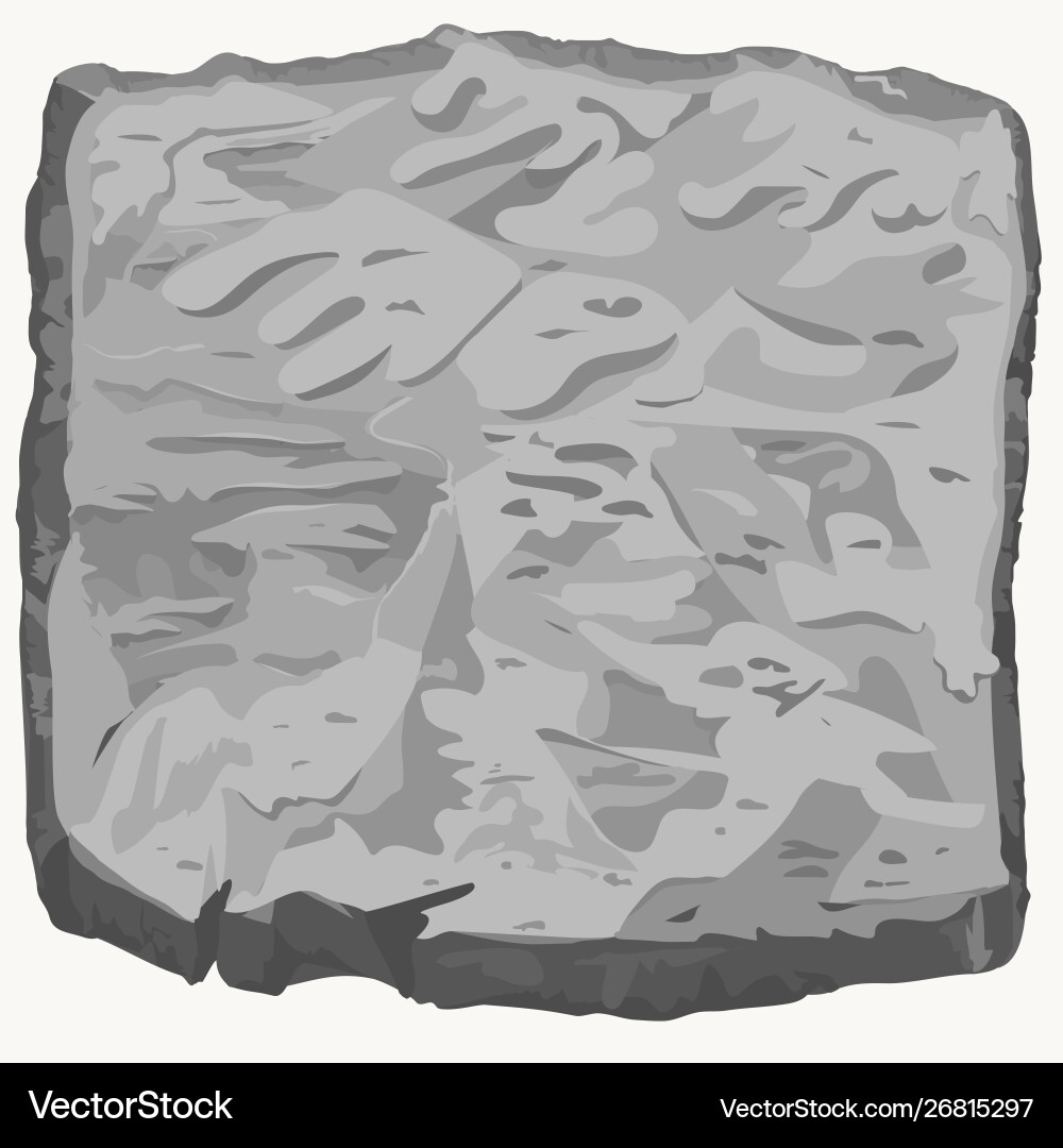 Rock stone cartoon banner square panel big Vector Image