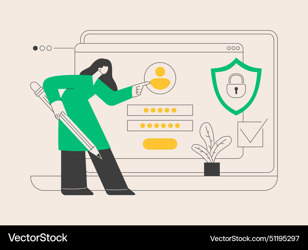 Sign in page abstract concept Royalty Free Vector Image