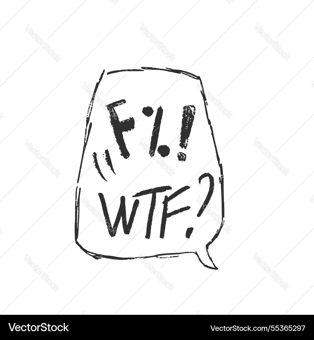 Speech bubble with swear words curse crayon Vector Image