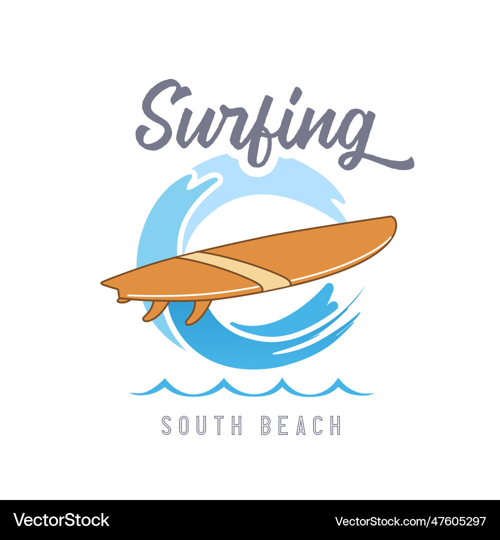 Surf waves logo Royalty Free Vector Image - VectorStock