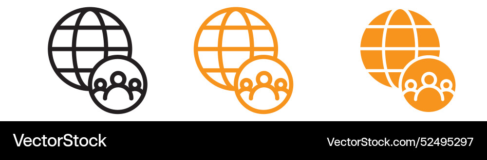 World population icon set global demographics Vector Image