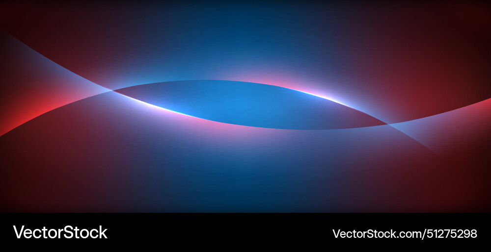 A red and blue wave on dark background Royalty Free Vector