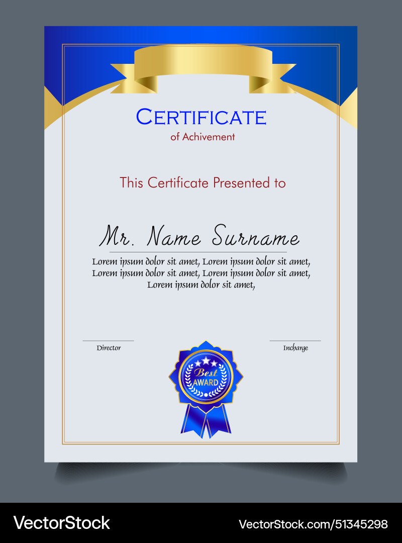Certifiate design Royalty Free Vector Image - VectorStock
