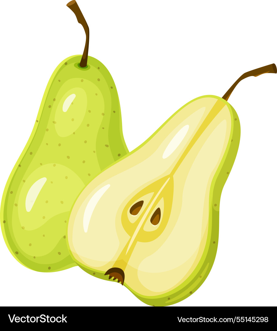 Colorful featuring a whole green pear Royalty Free Vector