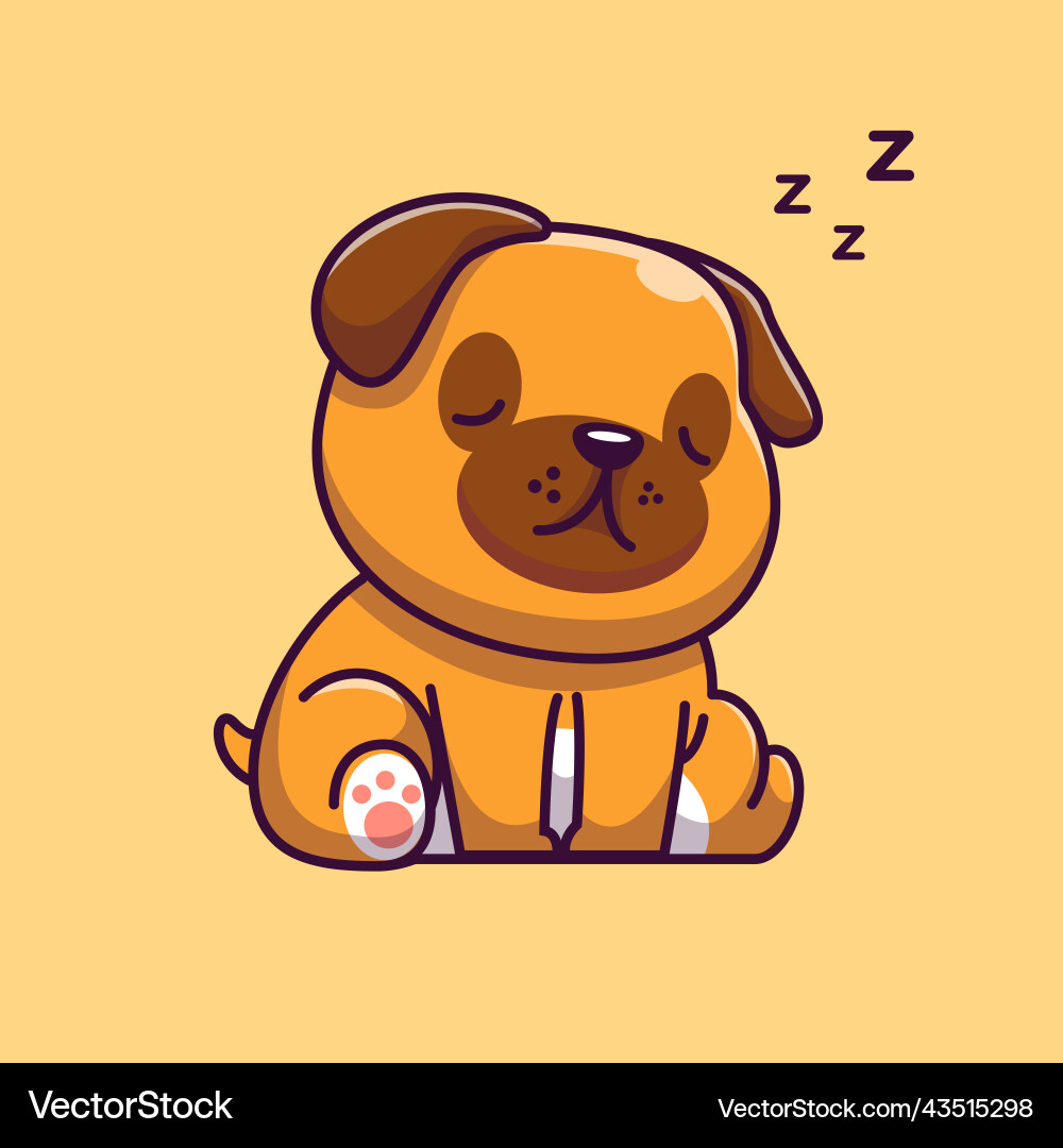 Cute dog sleeping cartoon Royalty Free Vector Image