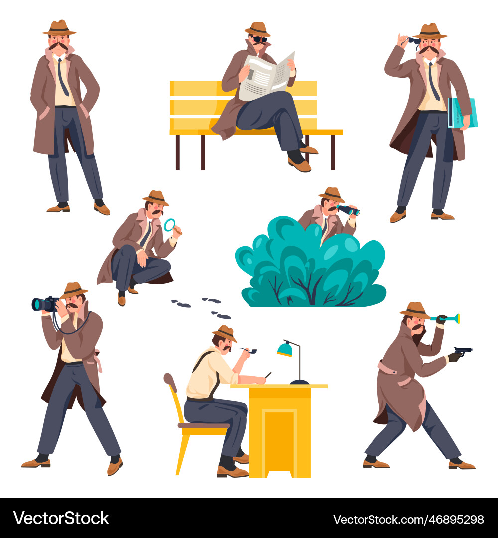 Detectives on mission private investigators Vector Image