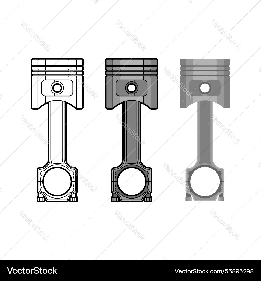 Engine piston isolated sign motorcycle pistons Vector Image