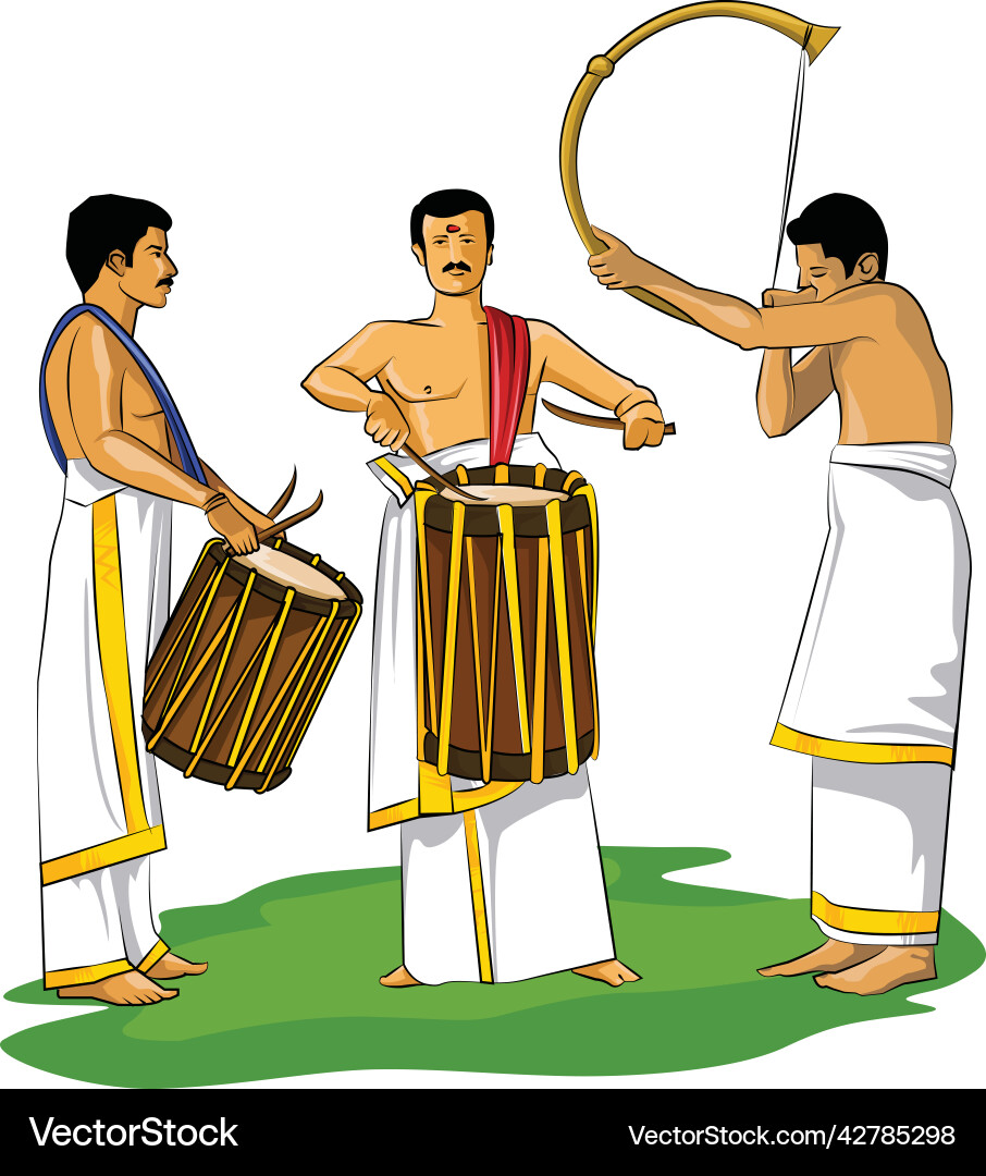 Kerala chenda melam Royalty Free Vector Image - VectorStock