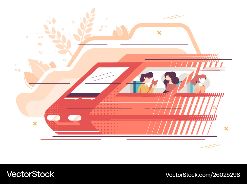 People travelling train Royalty Free Vector Image