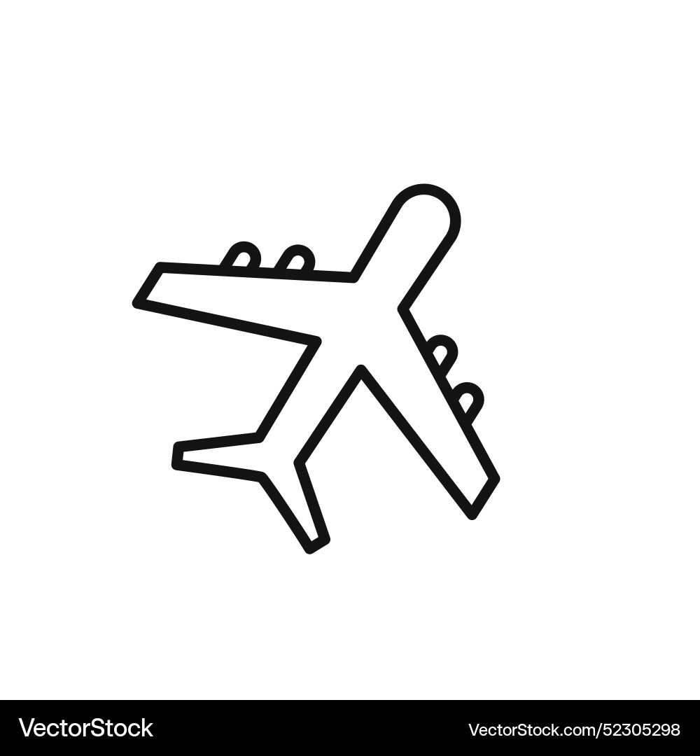 Plane icon outline collection in black Royalty Free Vector