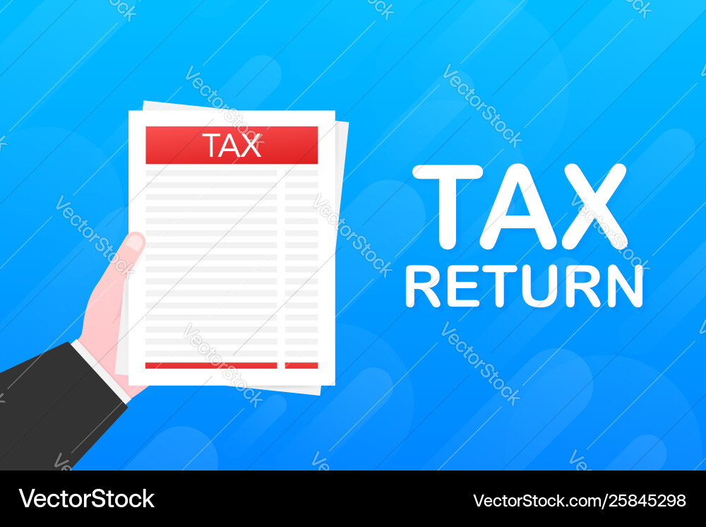 Tax return government state taxes data analysis Vector Image