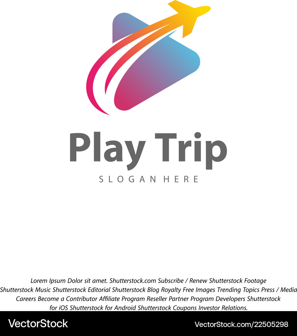 Travel play logo design Royalty Free Vector Image