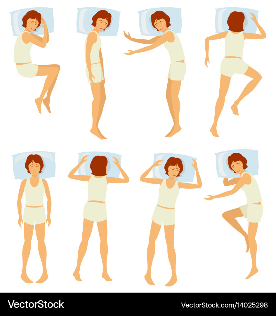 Woman Sleeping Positions - Relaxing Royalty Free Vector