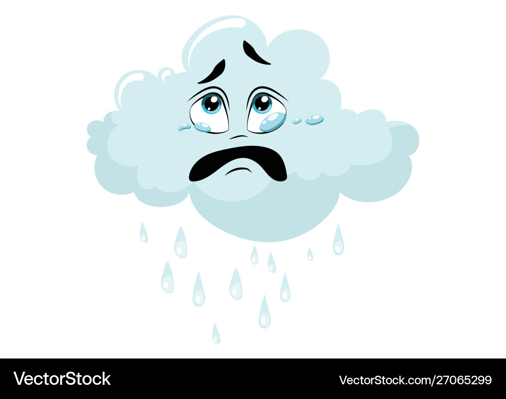Cartoon cloud with rain Royalty Free Vector Image