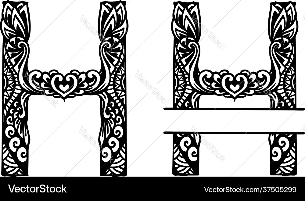 Elegant Letter H Monogram Royalty Free Vector Image