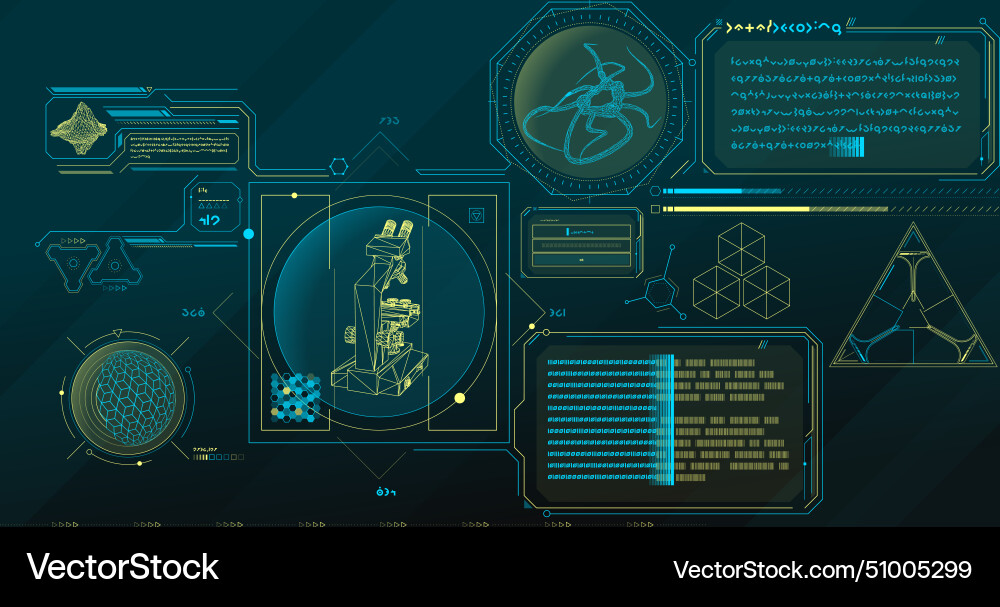 Exploration interface by sci-fi infographics Vector Image
