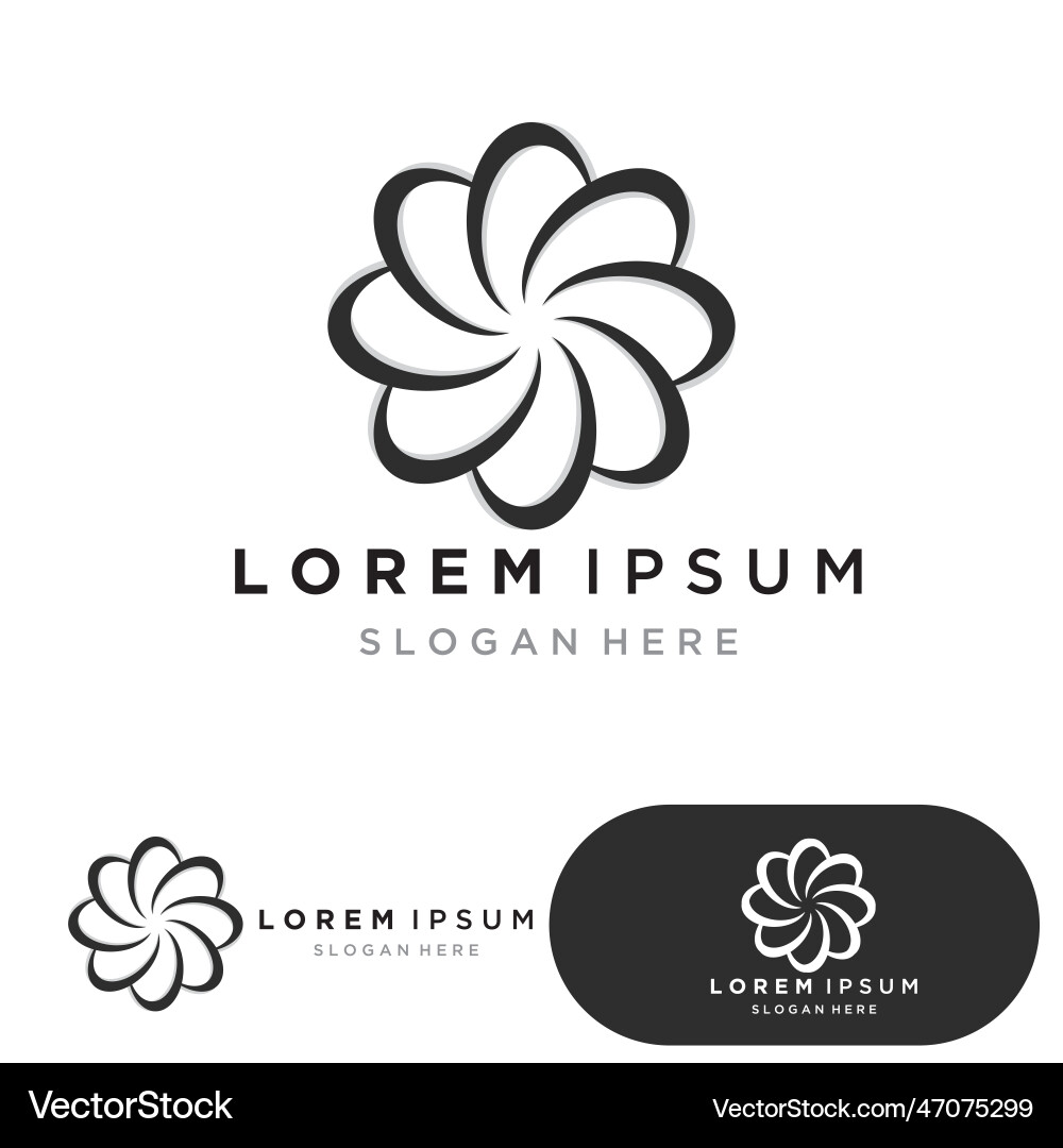 Flower logo the circular Royalty Free Vector Image