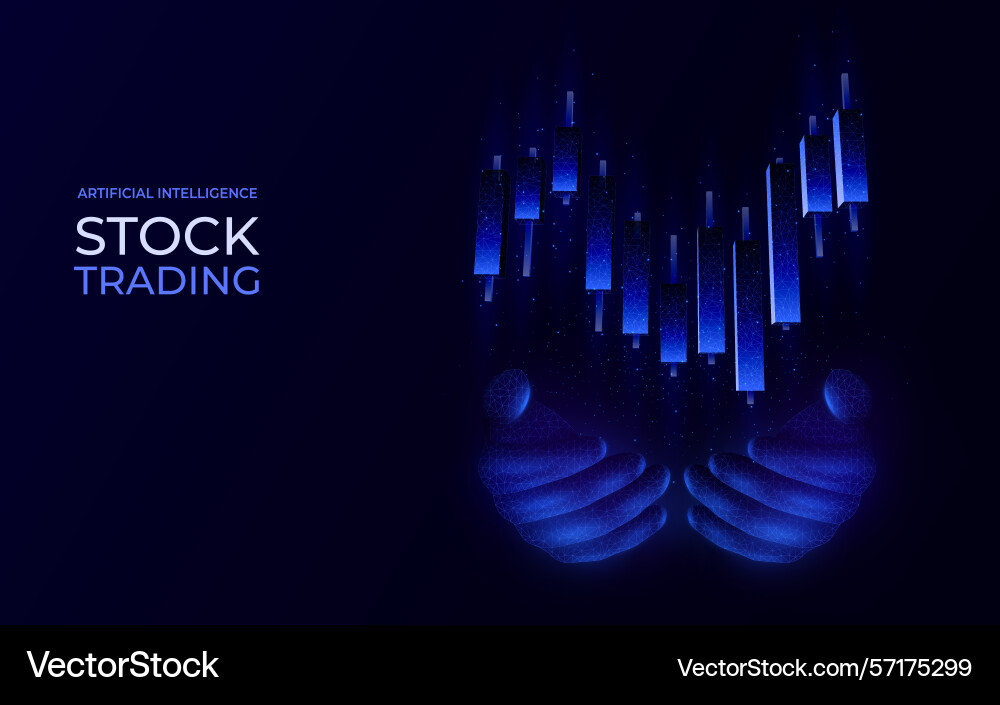 Forex trade stock data chart polygon hand Vector Image