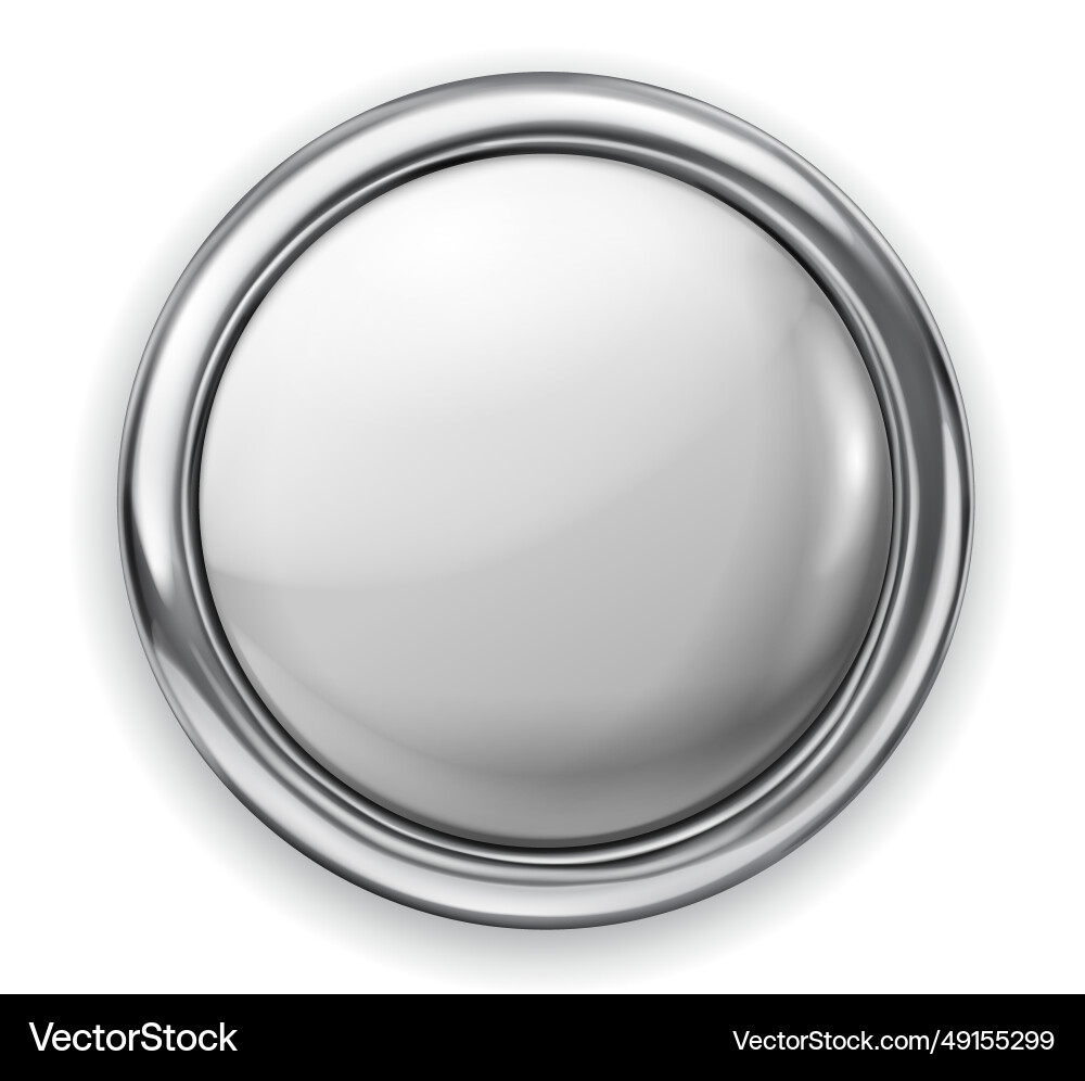 Metallic White Button Royalty Free Vector Image