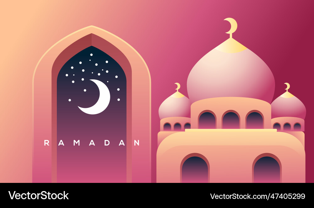 Mosque gradient background ramadan kareem modern Vector Image