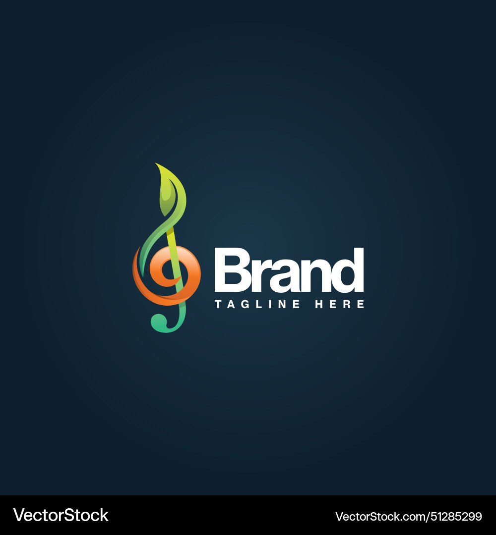 Music logo design template a sleek and modern Vector Image