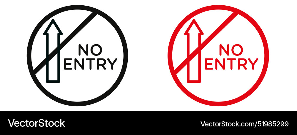 No entry road sign for traffic control restricted Vector Image