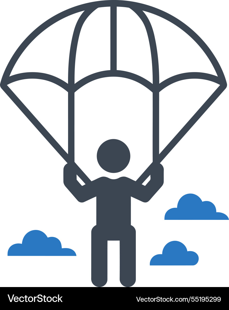 Parachute sky landing icon Royalty Free Vector Image