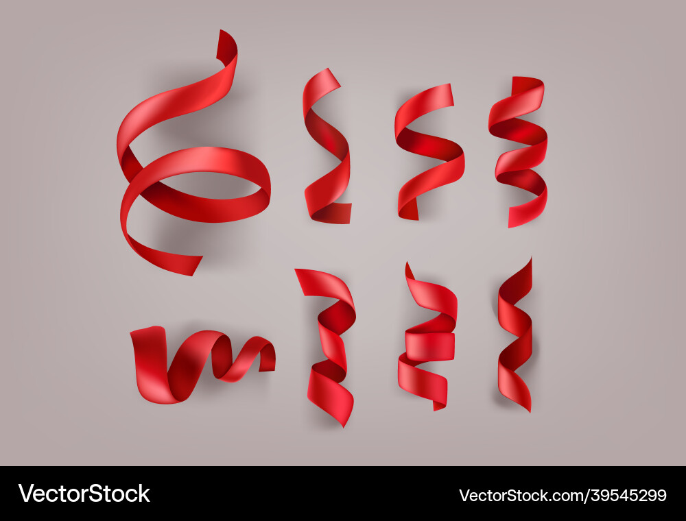 Red silk ribbons clipart Royalty Free Vector Image
