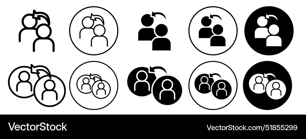 Refer icon set collection for web Royalty Free Vector Image