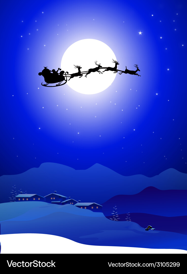 Santa with slaig Royalty Free Vector Image - VectorStock
