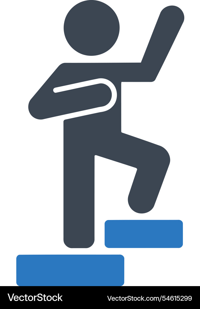 Step climbing growth icon Royalty Free Vector Image