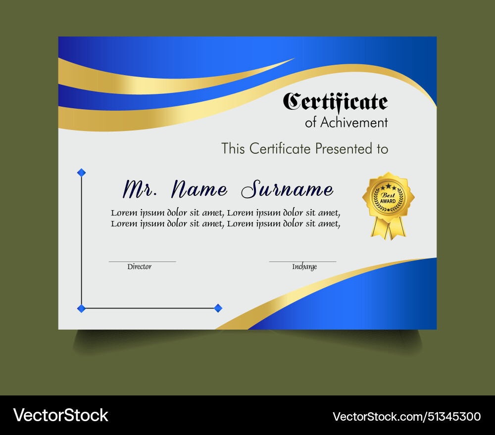 Certificate design Royalty Free Vector Image - VectorStock