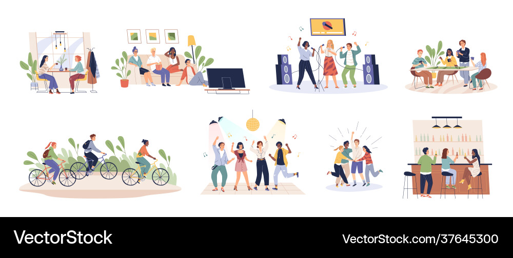 Friends Gathering - Joyful Connection Royalty Free Vector