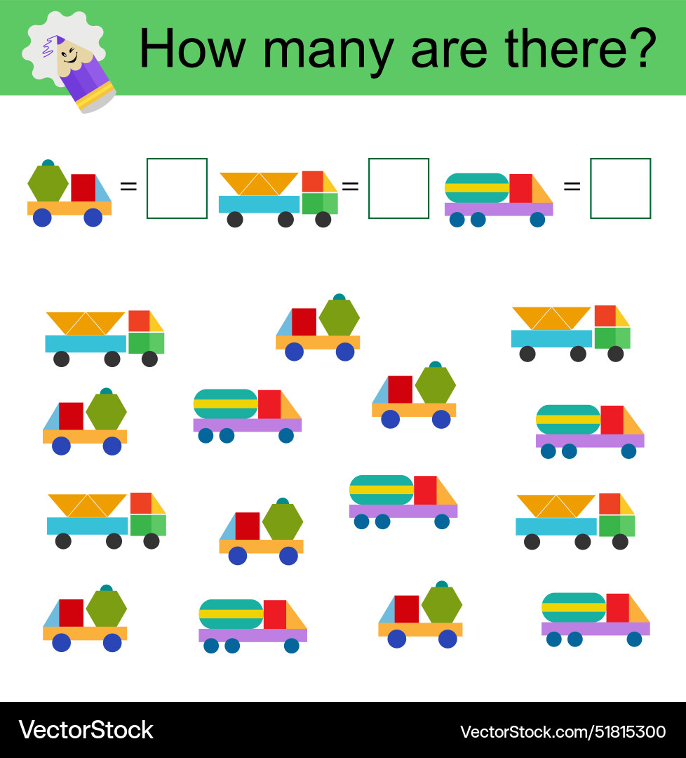 Math activity for kids developing numeracy Vector Image