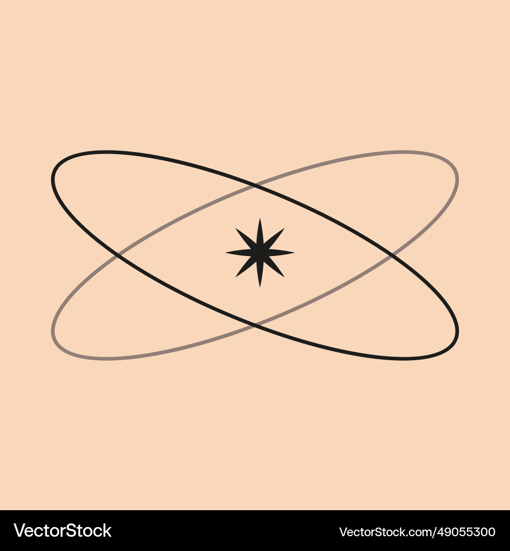Orbit atom elliptical ellipse stylized stars Vector Image