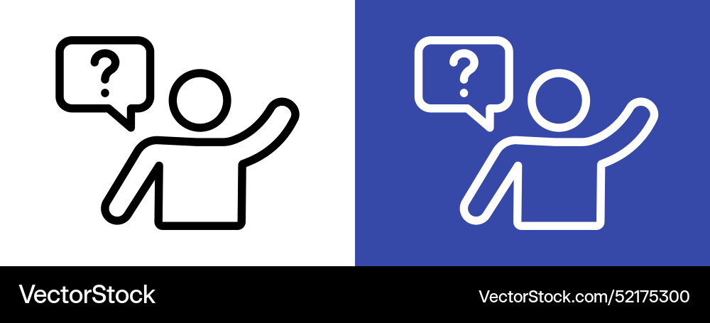 Person asking question logo sign set outline Vector Image