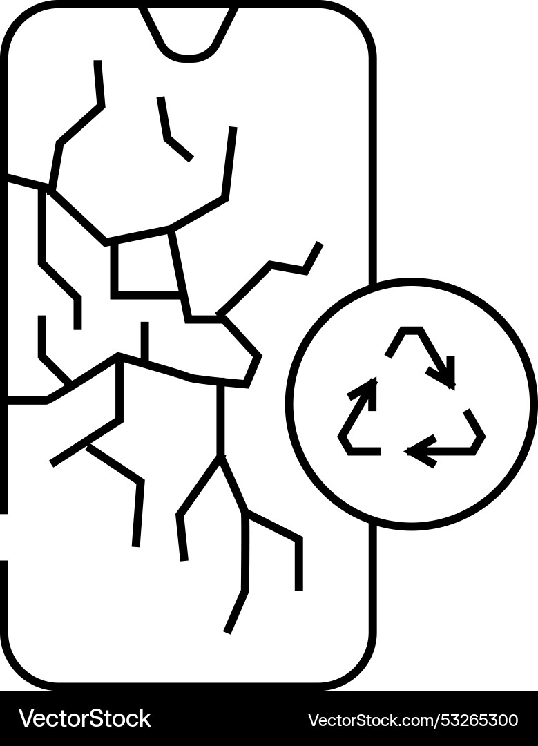 Plastics recycling line icon Royalty Free Vector Image