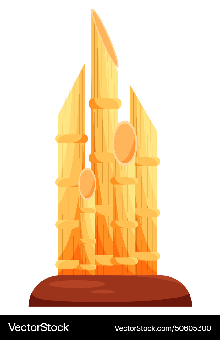 Sharp bamboo monument sticker Royalty Free Vector Image
