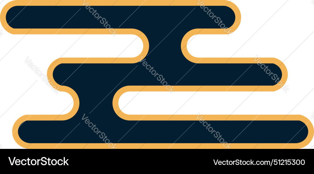 Traditional asian abstract geometric cloud line Vector Image