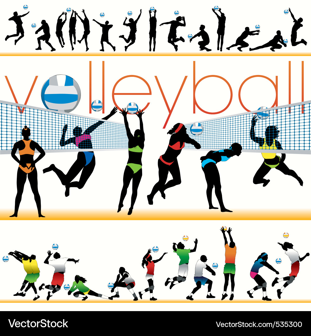 Volleyball players set Royalty Free Vector Image