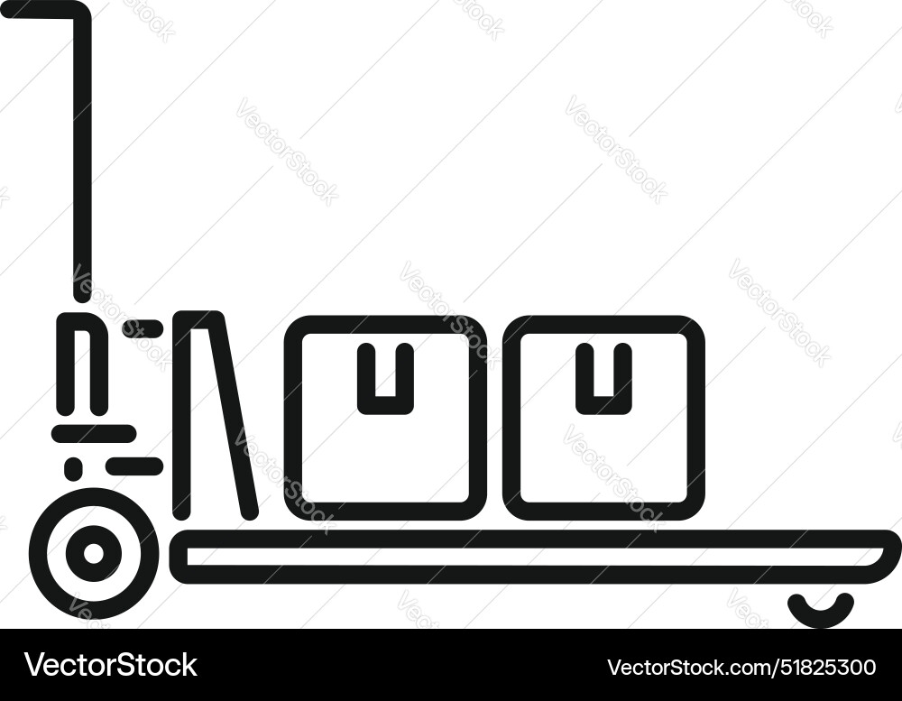 Warehouse worker carrying goods using a hand truck