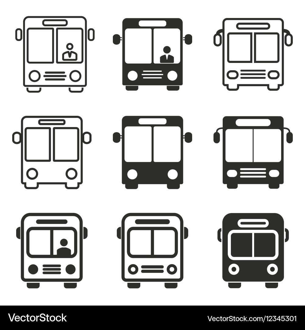 Bus icon set Royalty Free Vector Image - VectorStock