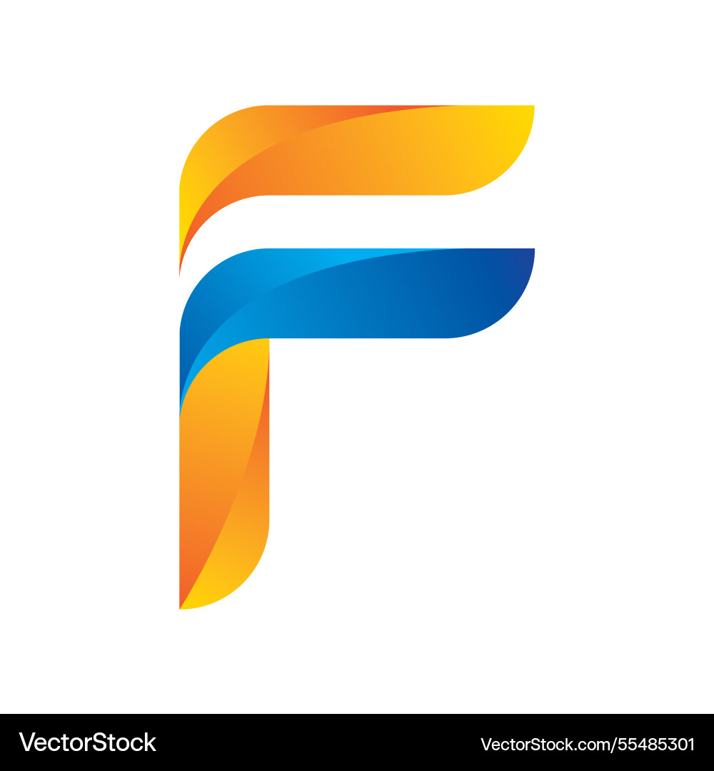 Creative f letter design adobe artwor Royalty Free Vector